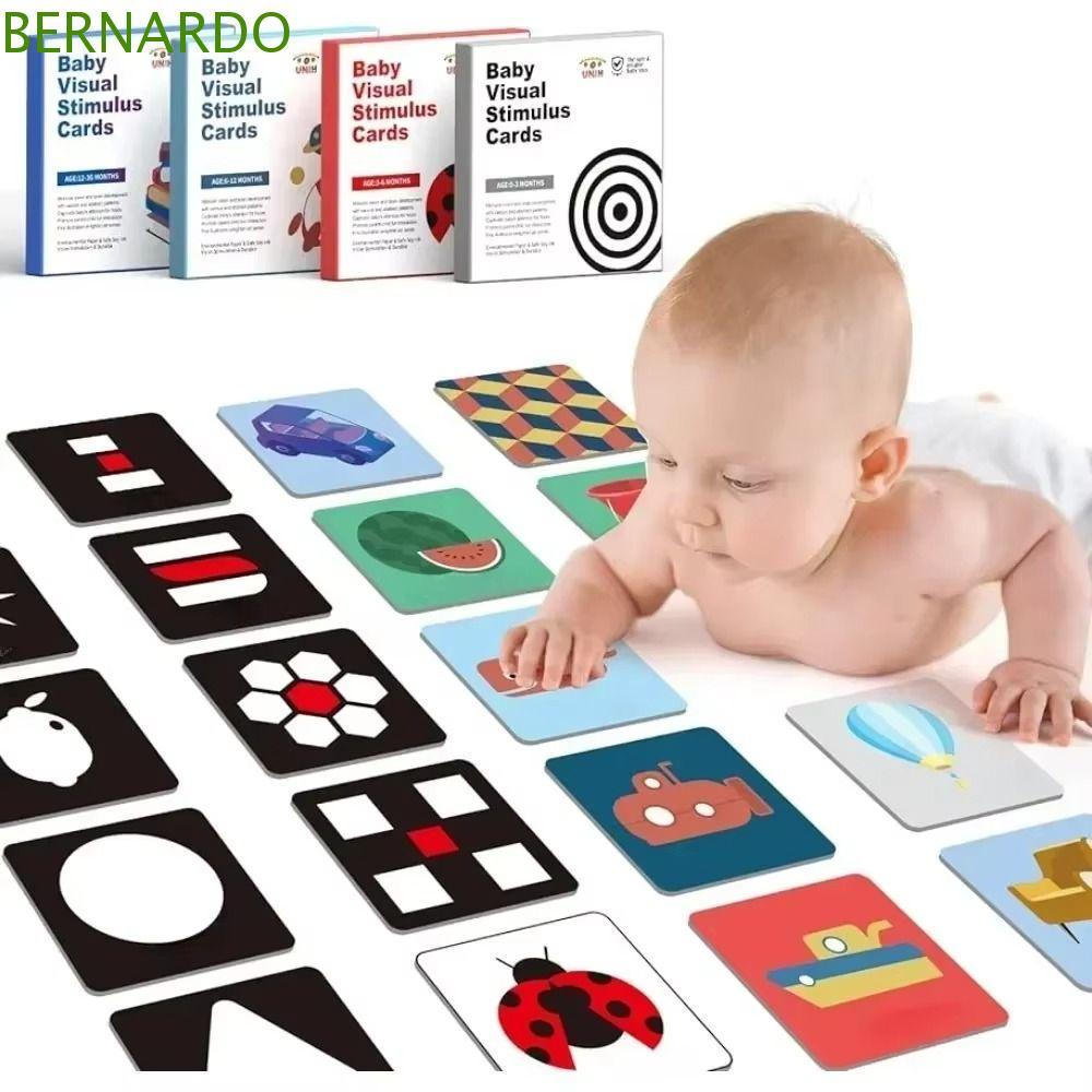 BERNARDO1 Baby Visual Stimulation Cards, Paper Montessori High Contrast ...