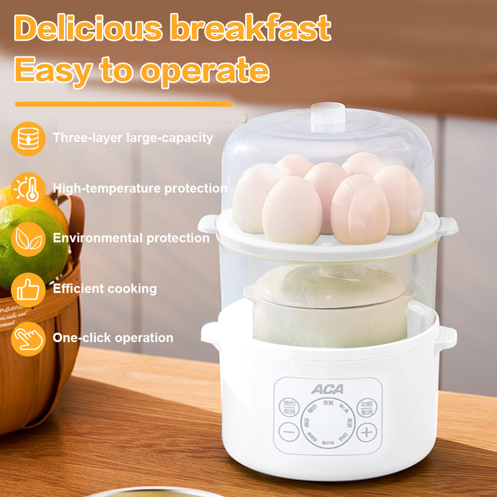 COD⭐ 2 Layer Anti-scald Egg Boiler Electric Egg Cooker for Soft Boiled ...