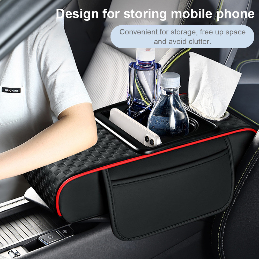 COD⭐ Car Center Console Storage Boxes with Cup Holder Car Accessories ...