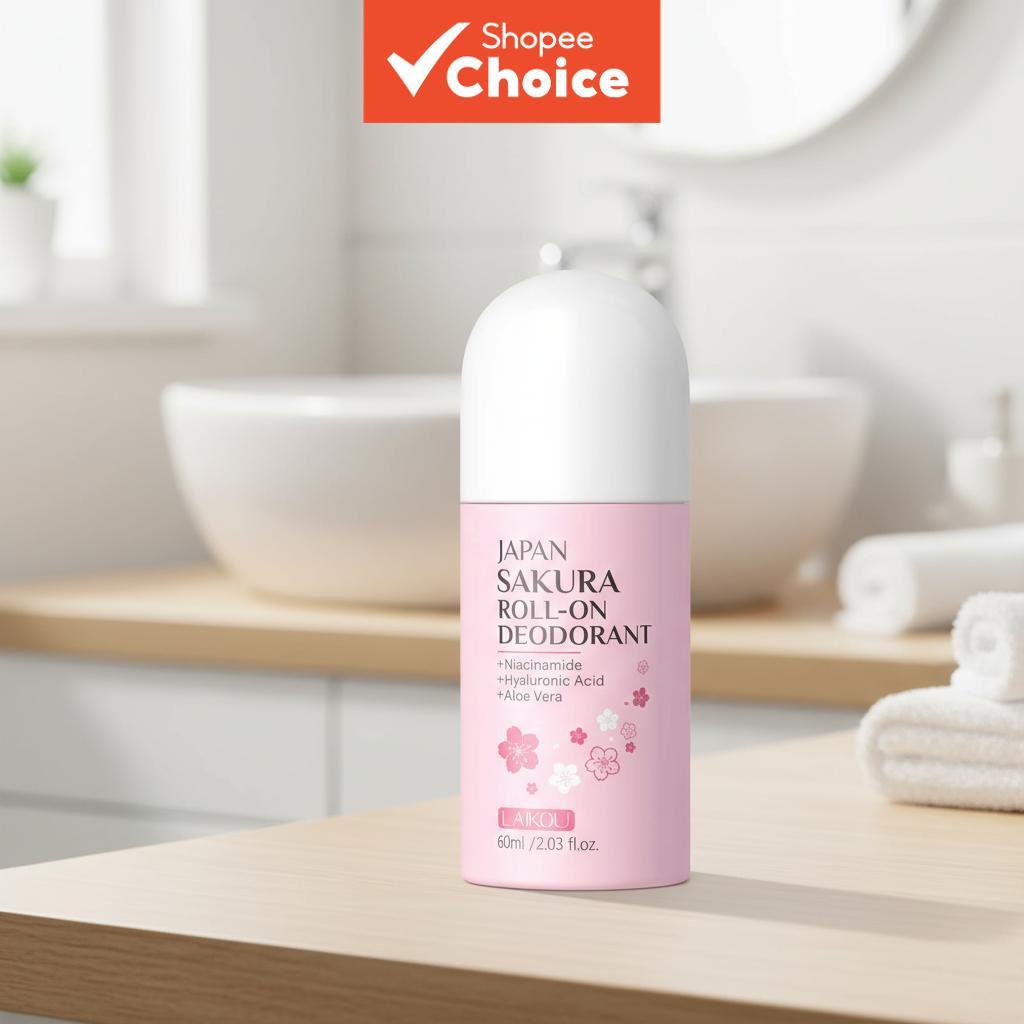 LAIKOU Japan Sakura Roll-on Deodorant 60ml Odor Defense for All Day ...