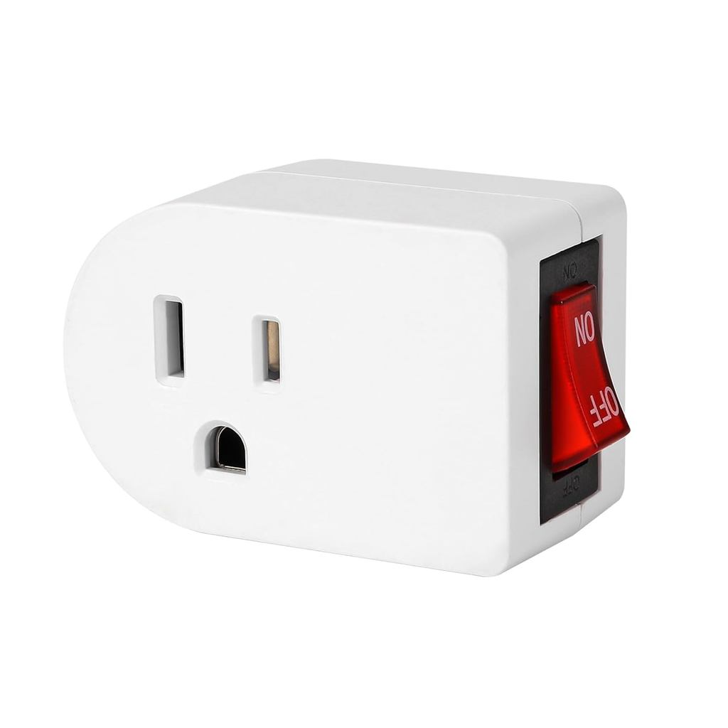 VSEER Grounded Outlet with ON Off Switch, Wall Tap Adapter Single ...