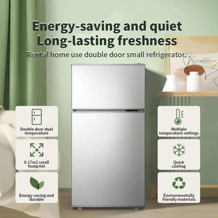HANATEK 145L Inverter Refrigerator Freezer Double Door Smart Freezing ...
