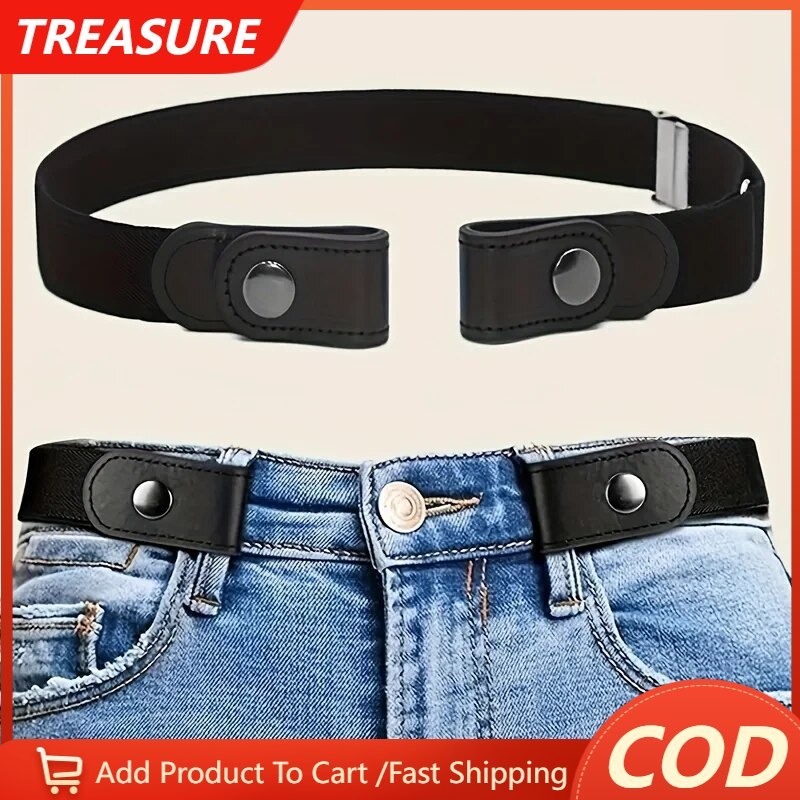 1PC Stretch Elastic Waist Band Invisible Belt Buckle-Free Belts for ...