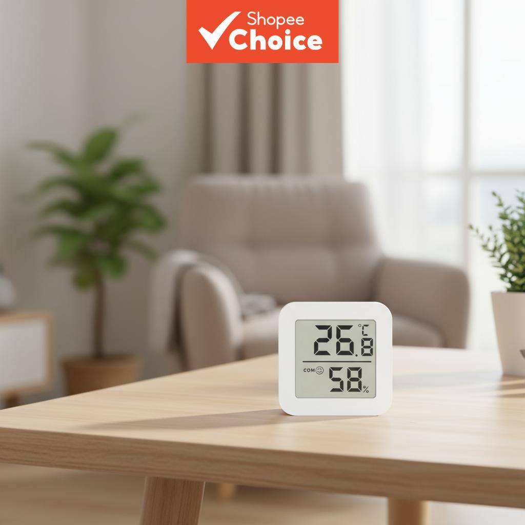 Mini Digital Temperature Humidity Gauge – Smiling Face Display with ...