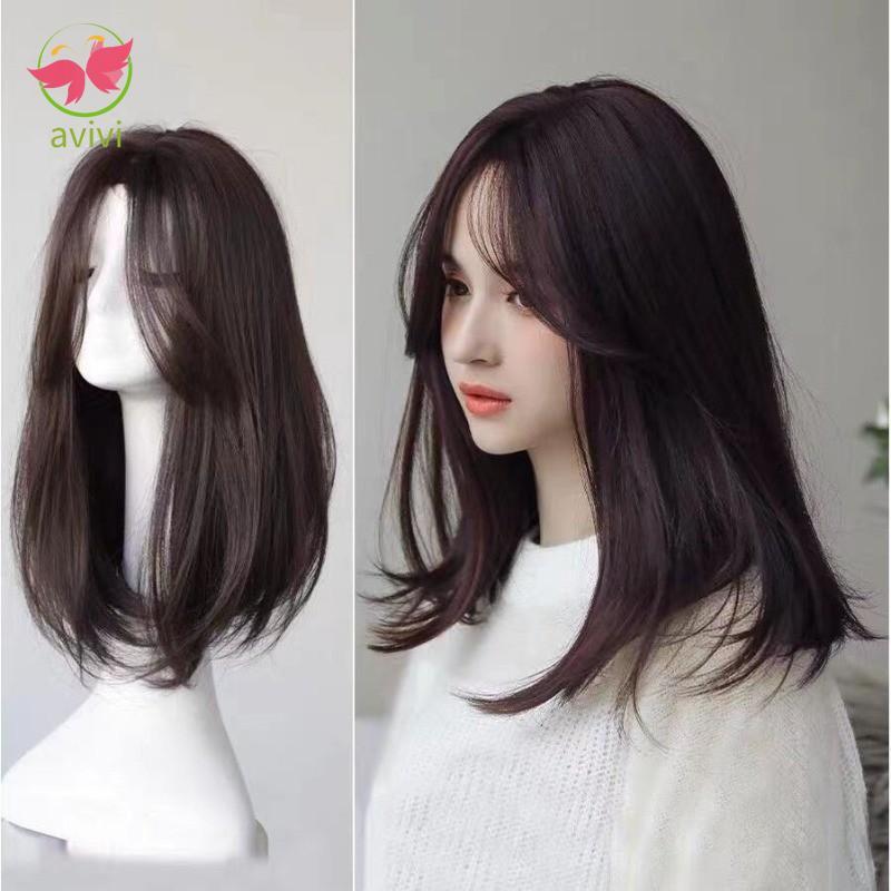Straight Wigs for Women - Shoulder Length Collarbone Hair for Round ...