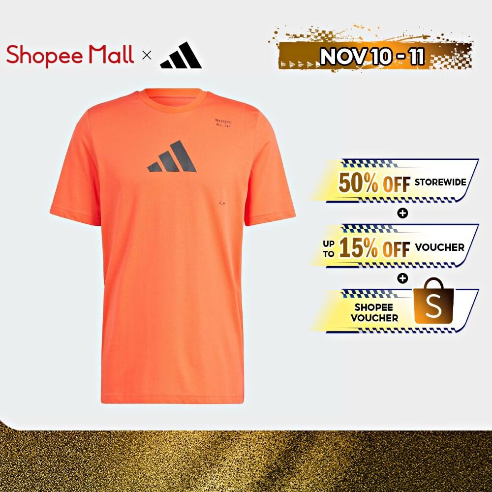 adidas Training All-Gym Category Graphic Tee Men Orange IS7090 | Shopee ...