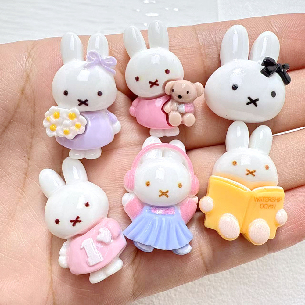 10PCS Cute Reading Rabbit Resin Charms for DIY888 | Shopee Philippines