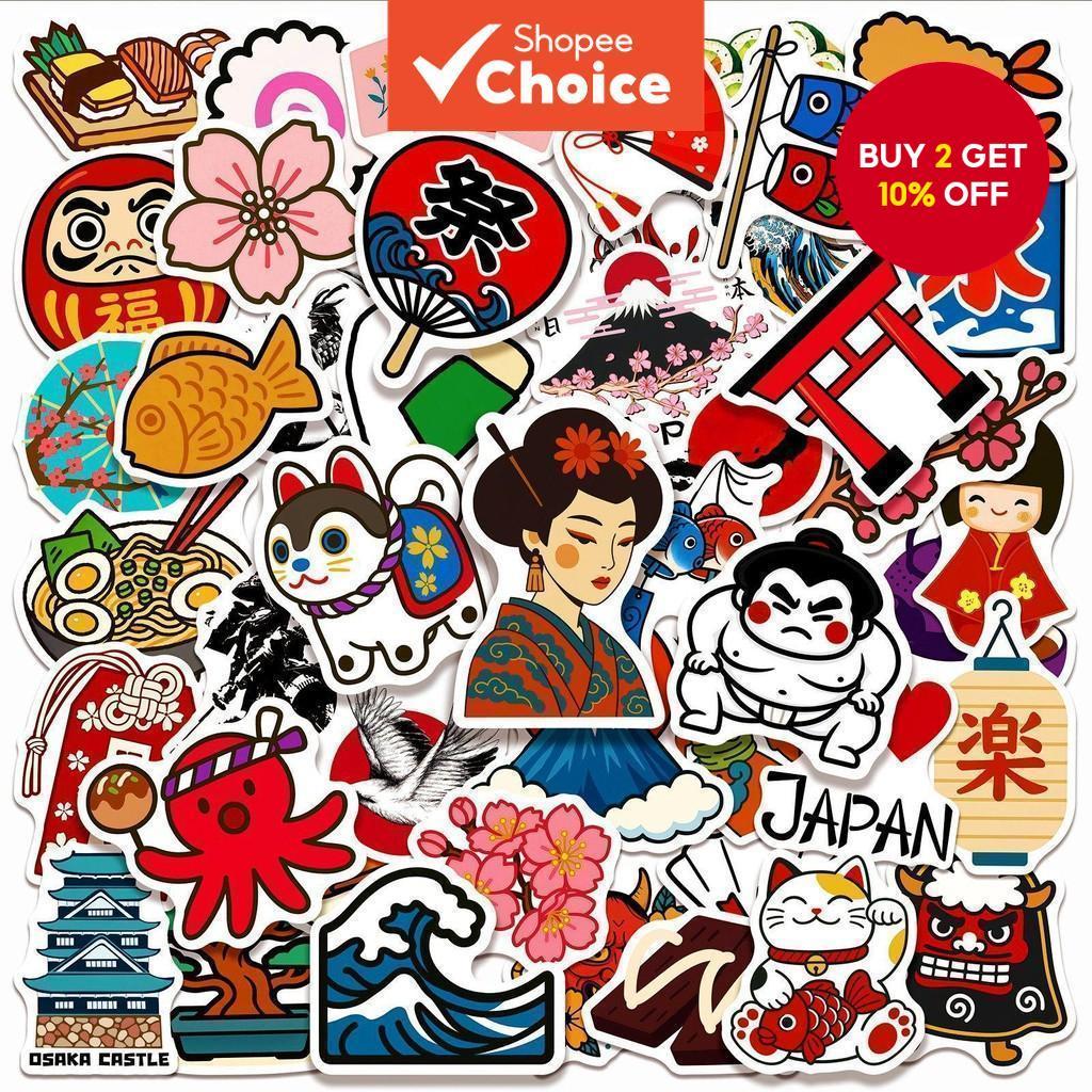 50Pcs Japanese Traditional Culture Seal Stickers - Unique Designs for ...