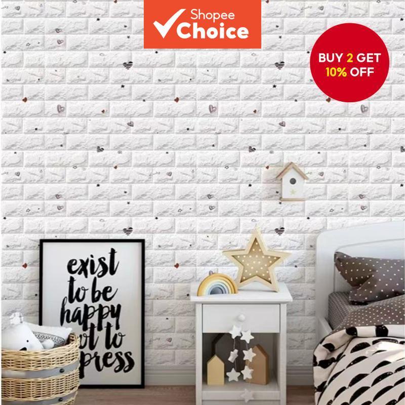 Sale DIY Self-Adhesive 3D Brick Wall Stickers for Bedroom Design ...