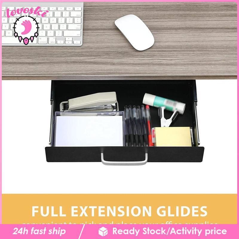 [Lovoski] under Desk Pull Out Drawer Black for Sit Stand Workstation ...