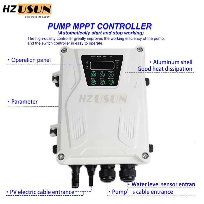 Solar DC Submersible Borewell Centrifugal Pump Controller MPPT 110V 48V ...