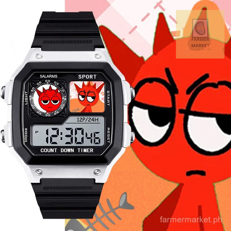 Student Luminous Alarm Clock Sports Watch Sprunki Rhythm Box Gift Box ...