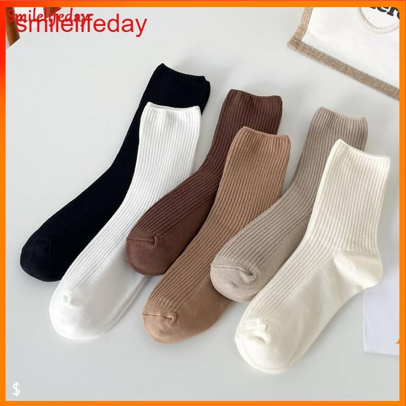 Milk Tea-colored Socks for Women, Mid-top Socks, Pure Cotton Trendy ...