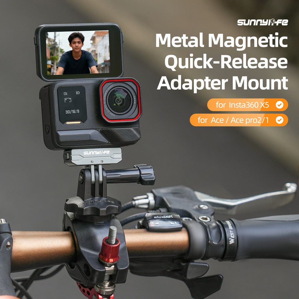 Magnetic Quick-Release Adapter for Insta360 X5 Bracket Mount Metal Base ...