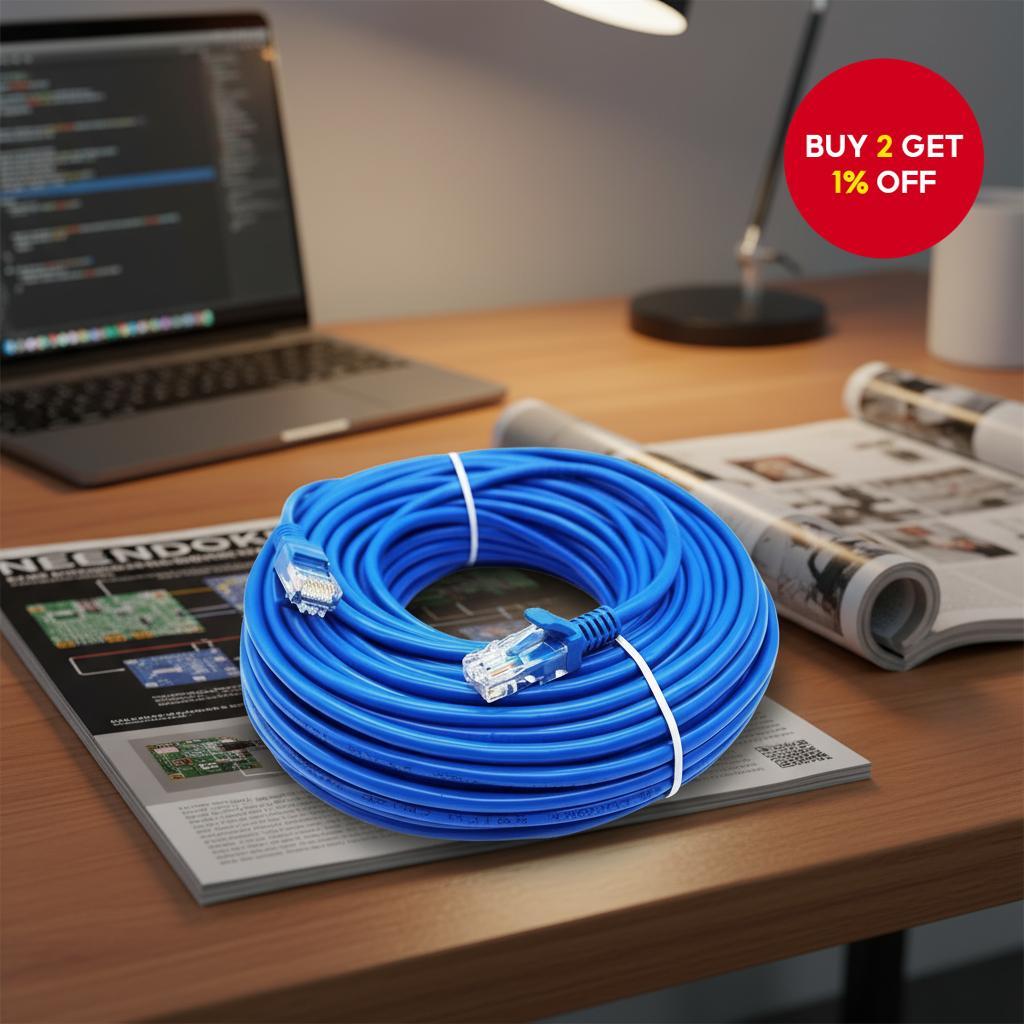 15M 10M Cat6 Ethernet Lan Rj45 Cable Blue Outdoor Internet Network ...