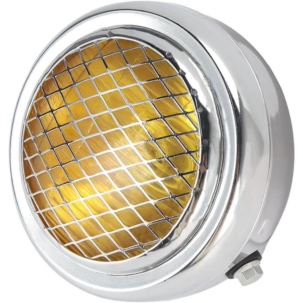 Universal Motorcycle Headlight Round Mesh Grill Lampshade Moto Scooter ...