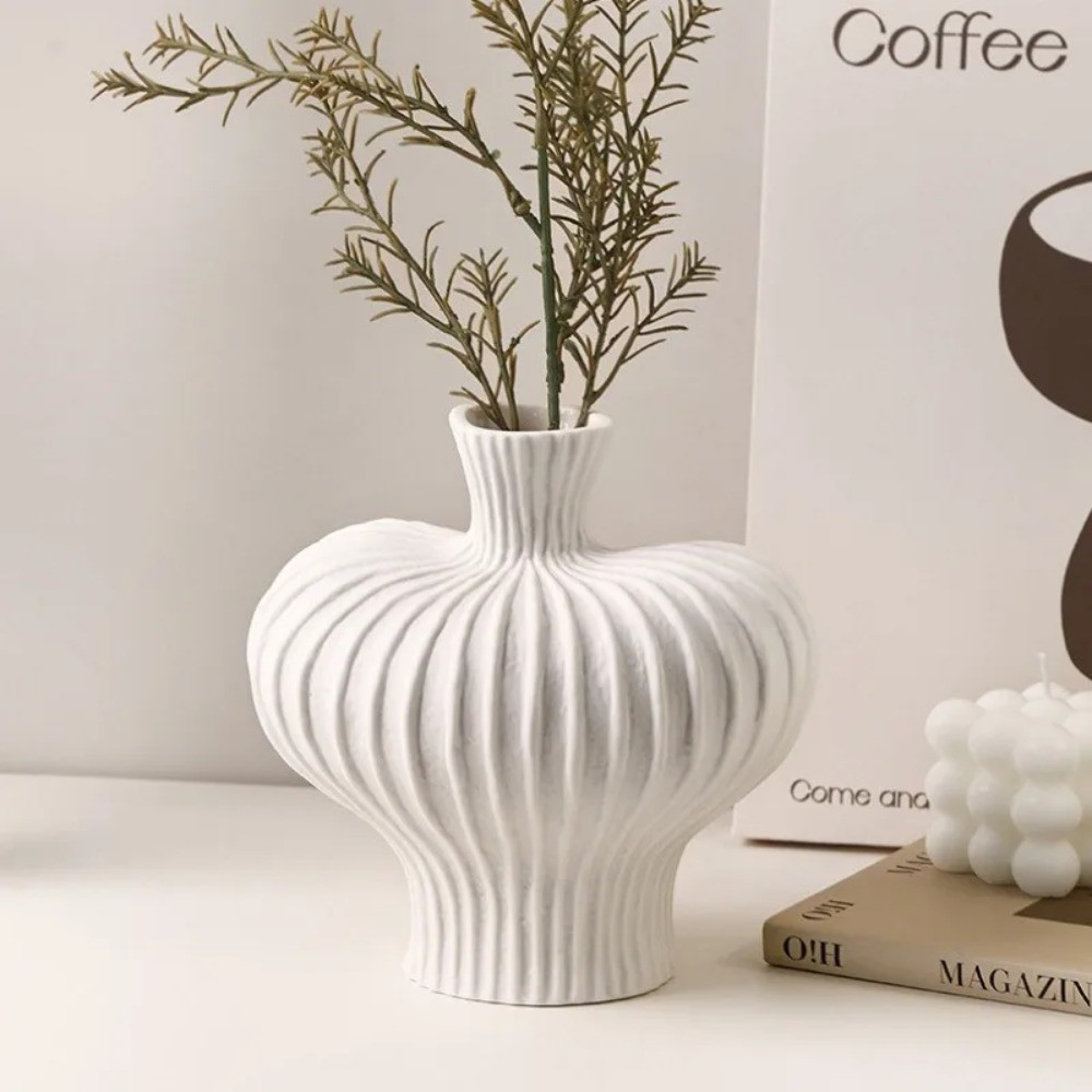 Nordic Modern Artistic Imitation Ceramic Plastic Vase Tabletop Center ...