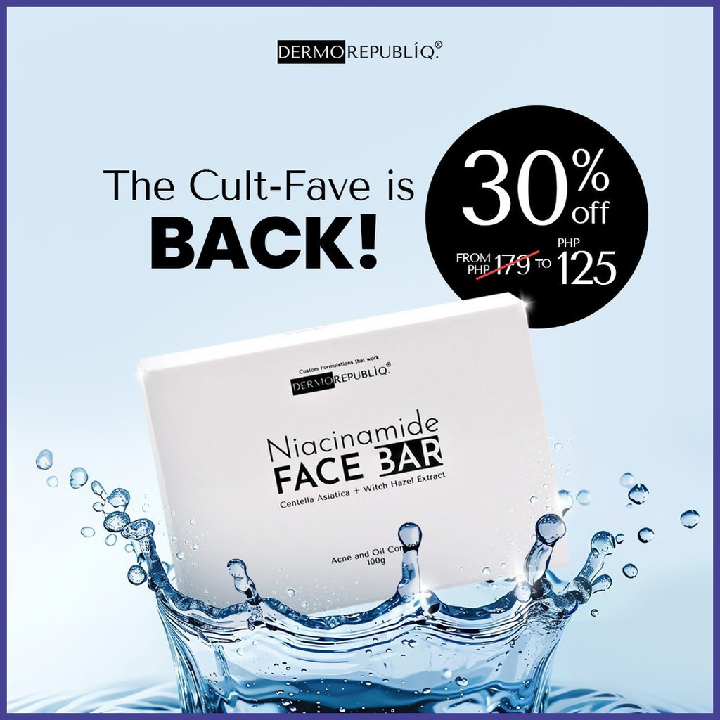 Dermorepubliq Niacinamide Acne And Oil Control Face Bar Soap - 100 G ...