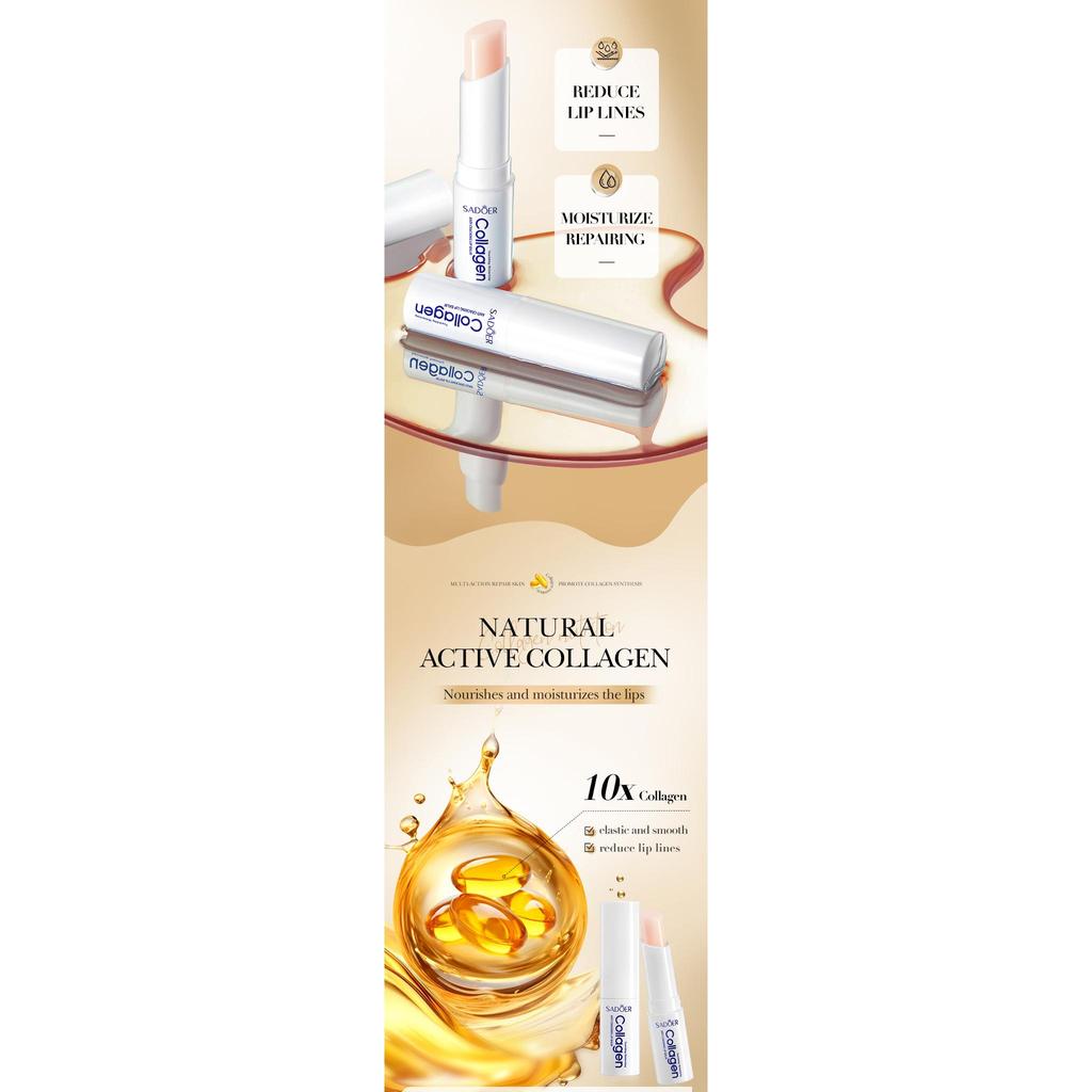 SADOER Collagen Lip Balm Moisturizing Anti Cracking Brightening Repair ...