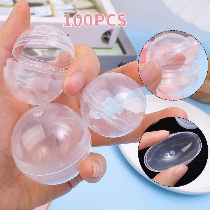 20/100PCS Clear Capsule Ball Plastic Toy Lucky Draw Capsule Egg Shell ...