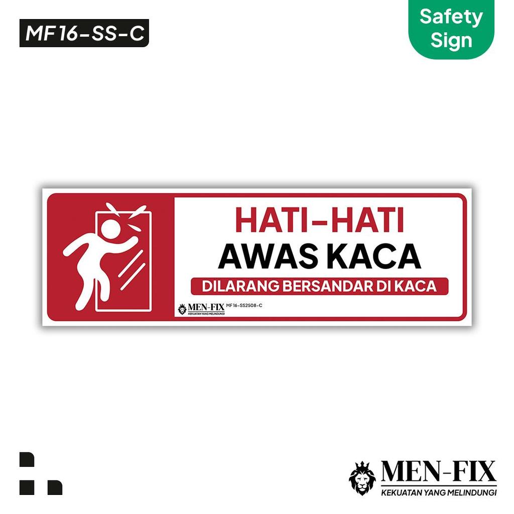 Vinyl Sign Sticker, Safety Sign Beware of Glass | Shopee Philippines