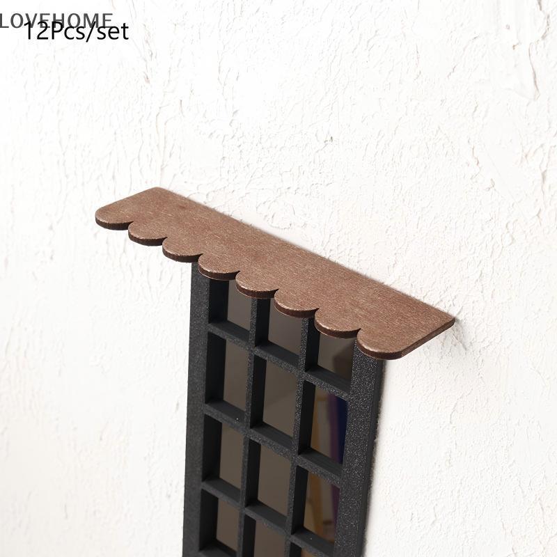 LOVEHOME 12Pcs Dollhouse Wooden Roof Tiles Shingles Eaves Model ...