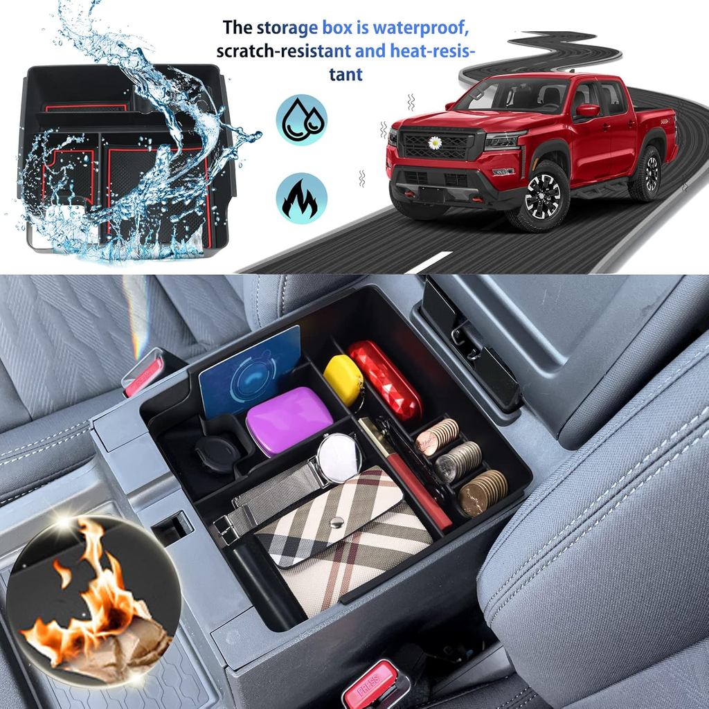 SHAOHAO for 2025 2026 Nissan Frontier Center Console Organizer Tray ...