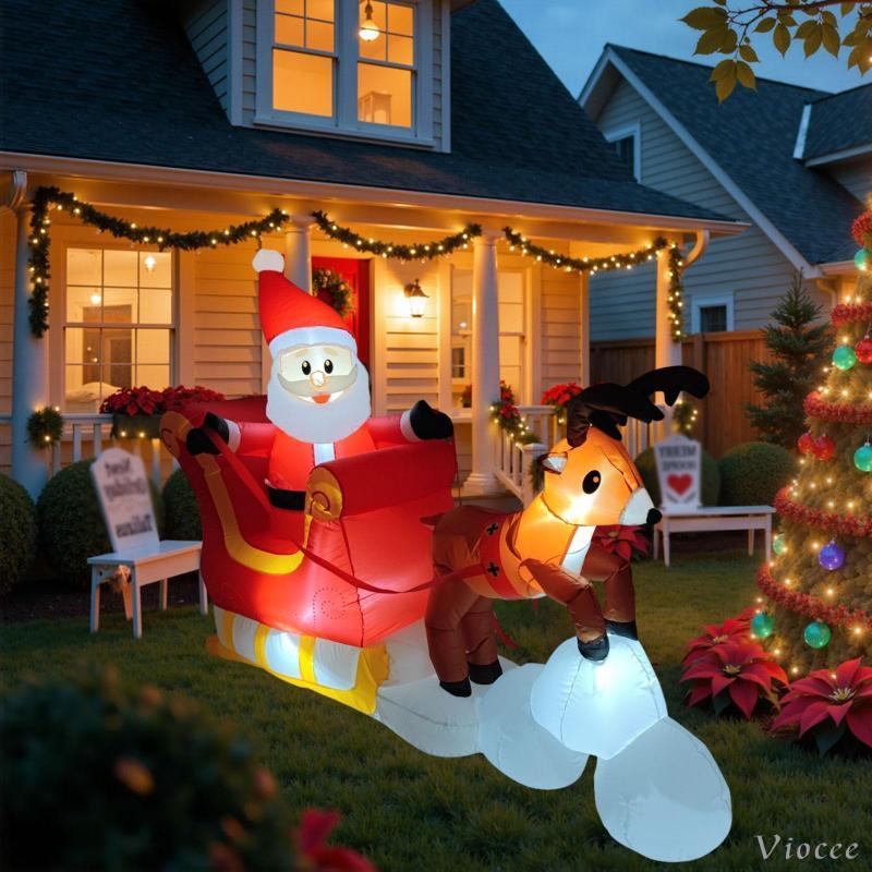 [Viocee] Christmas Inflatable Santa Large Ornament for Backyard Outside ...