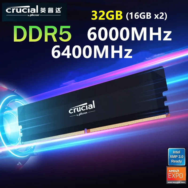 Crucial Ddr5 Pro Ram 32 gb Kit ( 2x16gb)6000mhz 6400mhz Overclocking ...