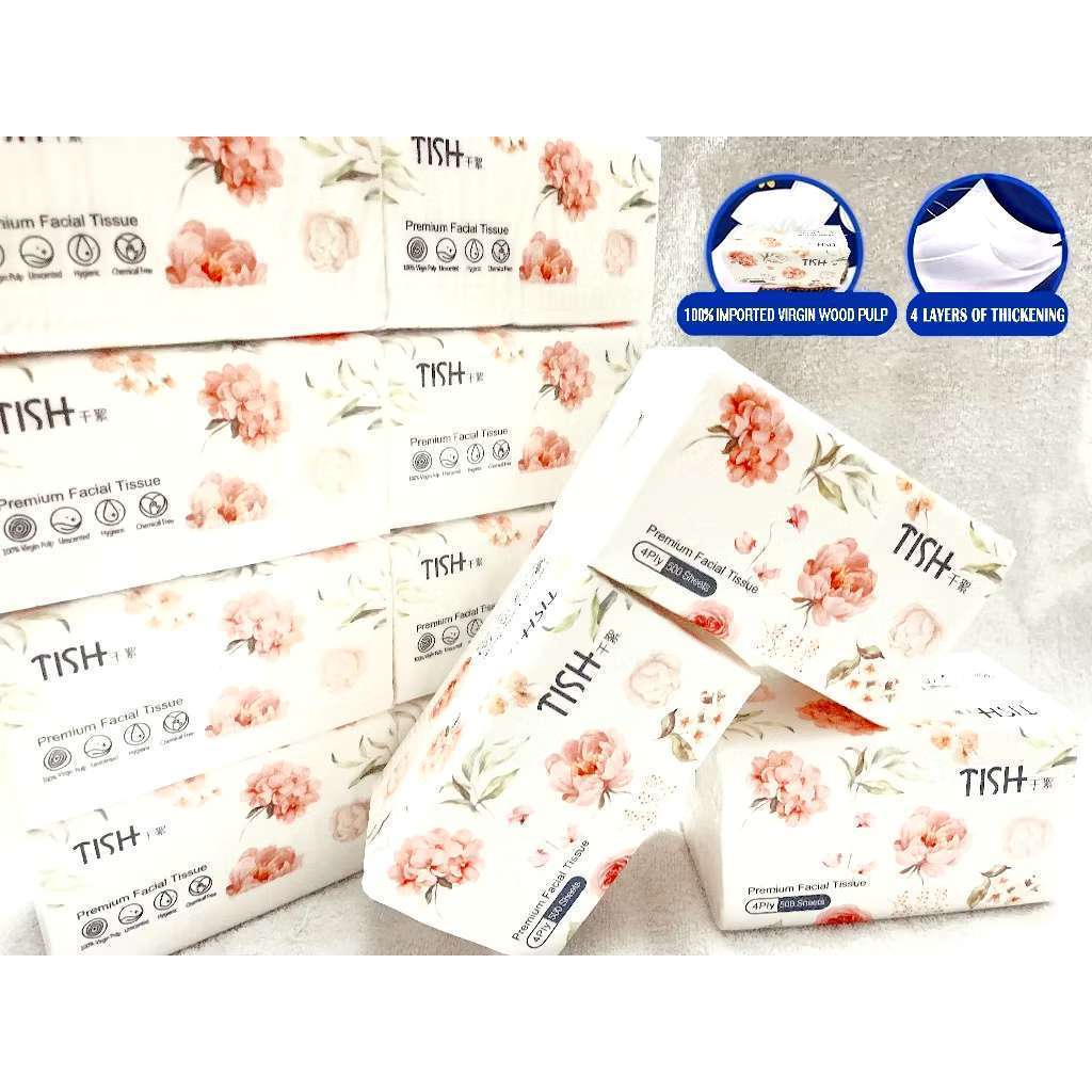 TISH Premium Tissue towel,towel tissue 4 layers per sheet, 1 pack of ...