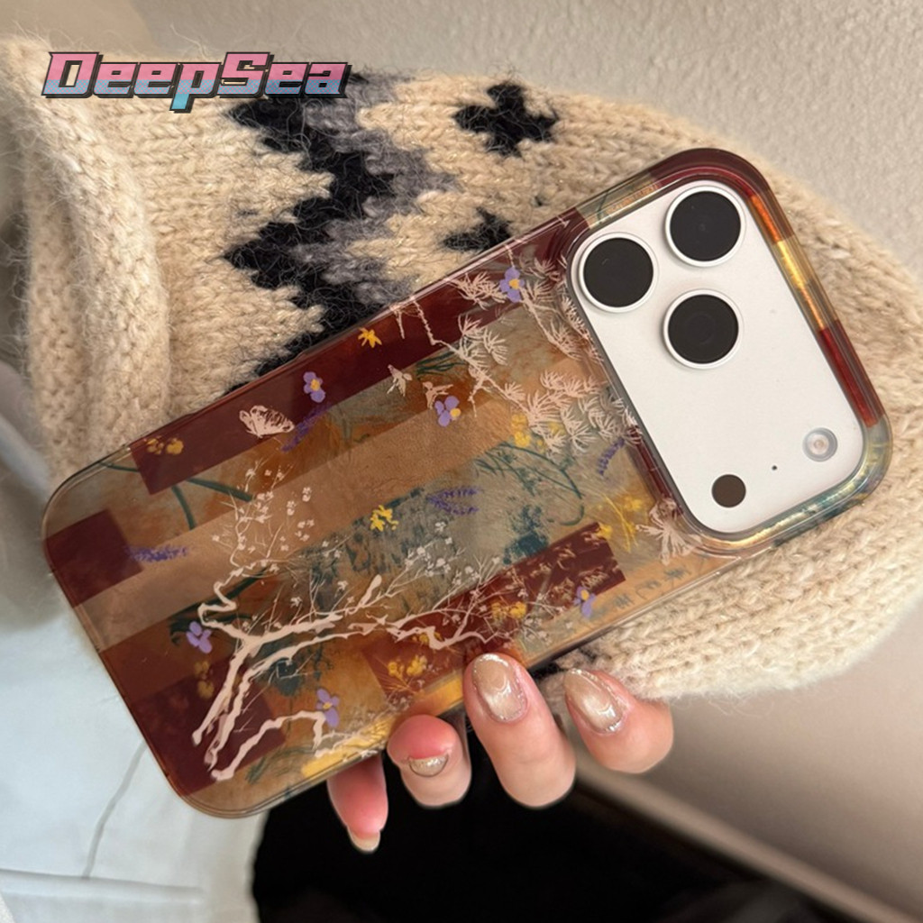 Casing For iPhone 17 Air 16 15 Pro Max 14 13 Maillard Color Inkwash ...
