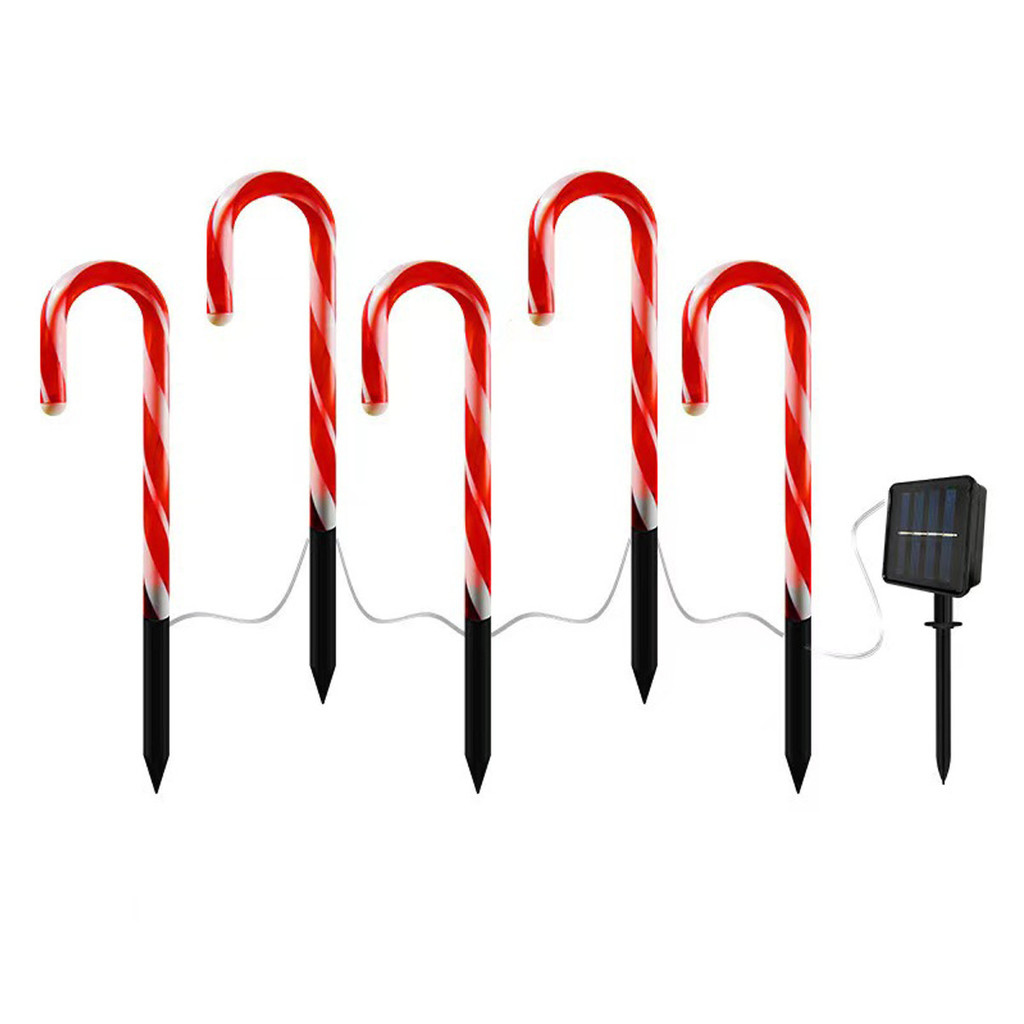 5pcs/set Solar Candy Cane Lights Outdoor Christmas Decorations ...