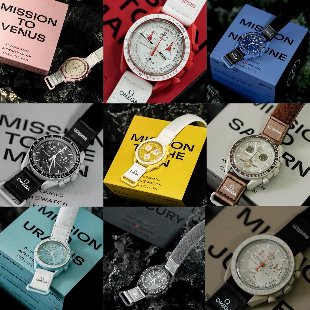 OMEGA SWATCH OMEGA Co-Branded Watch Male Female Bioceramic Speedmaster ...