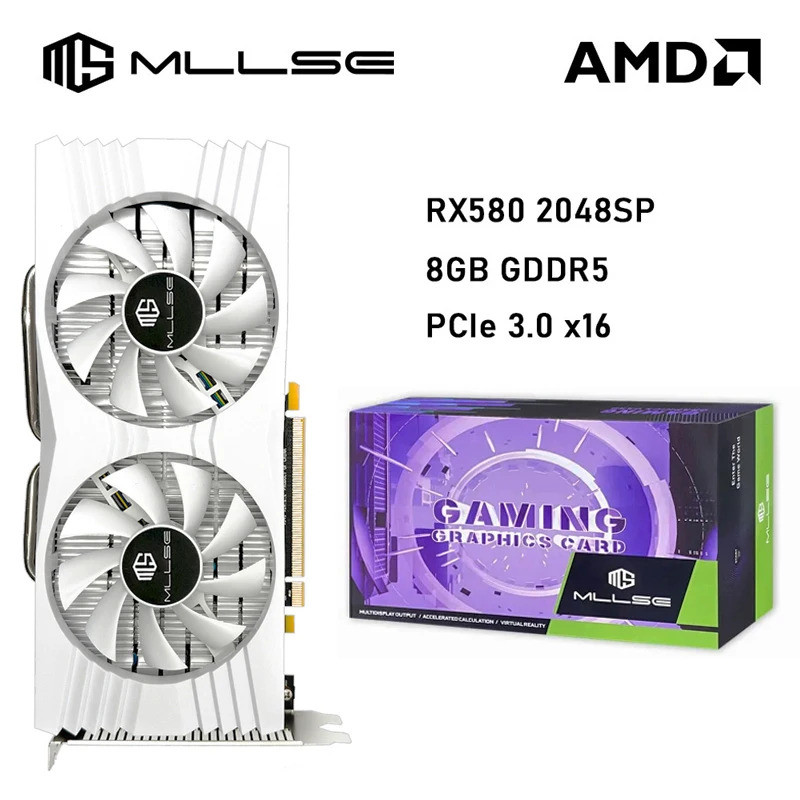 Radeon Rx 580 8gb Gaming Graphics Card Gddr5 256-bit Pci Express 3.0 × ...