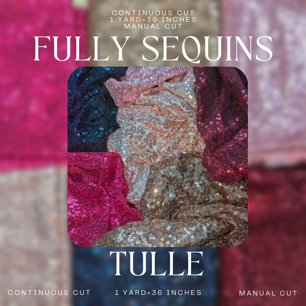 Fully Sequins Tulle Sequence Fabric 54/60 Inches Width For Backdrop ...