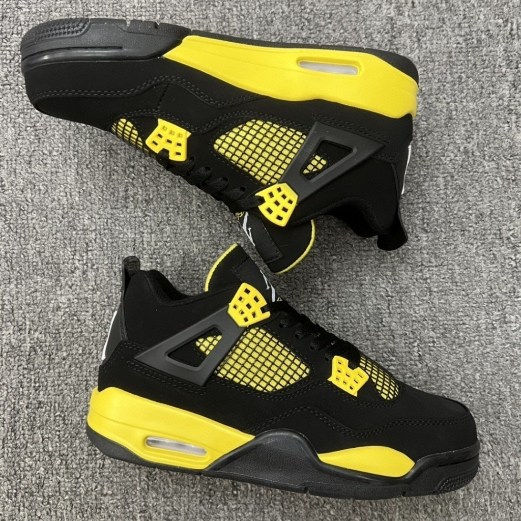 Air Jordan 4 Retro "Thunder" Thunder AJ4 Black Yellow Jordan Basketball ...