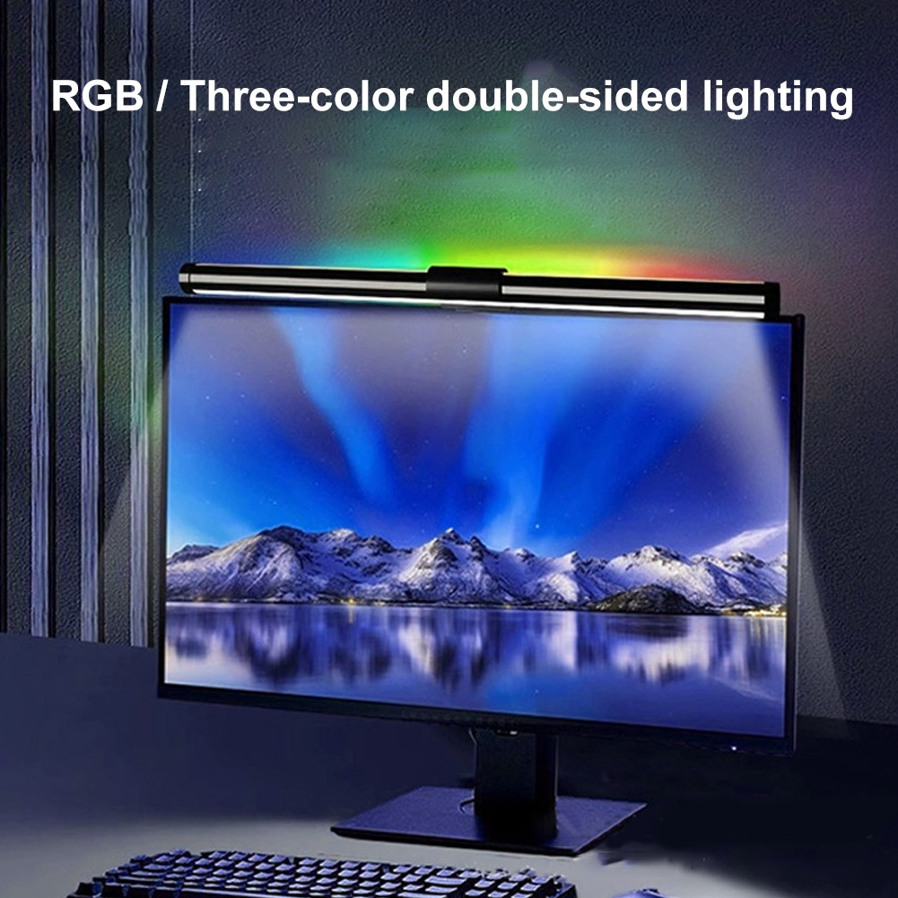 LED Laptop Monitor Light Bar 30/40cm RGB+3-Color Modes PC Screen Lamp ...