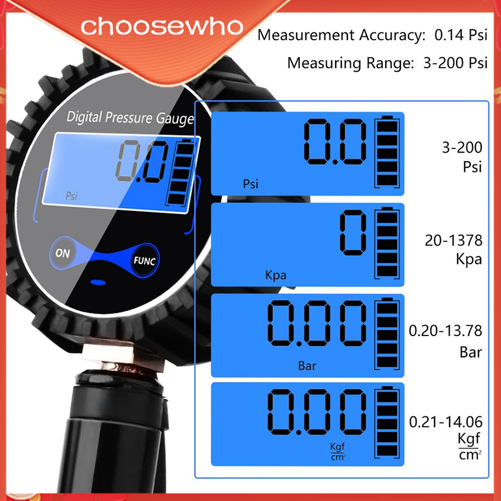 Motorcycle Tire Pressure Detector Electric Bike Accessory Tyre Range ...