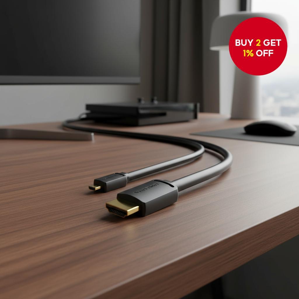 Vention Micro HDMI to HDMI Cable 4K 60HZ UHD for Camera, Tablet, Laptop ...