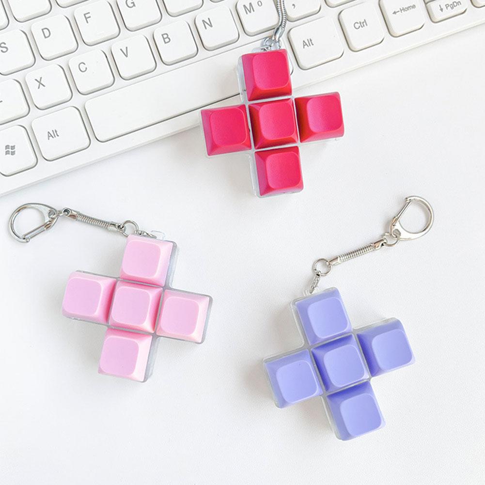 5Key Keyboard Key Toy DIY Button Keycap Sensory Fidget Keychain ...