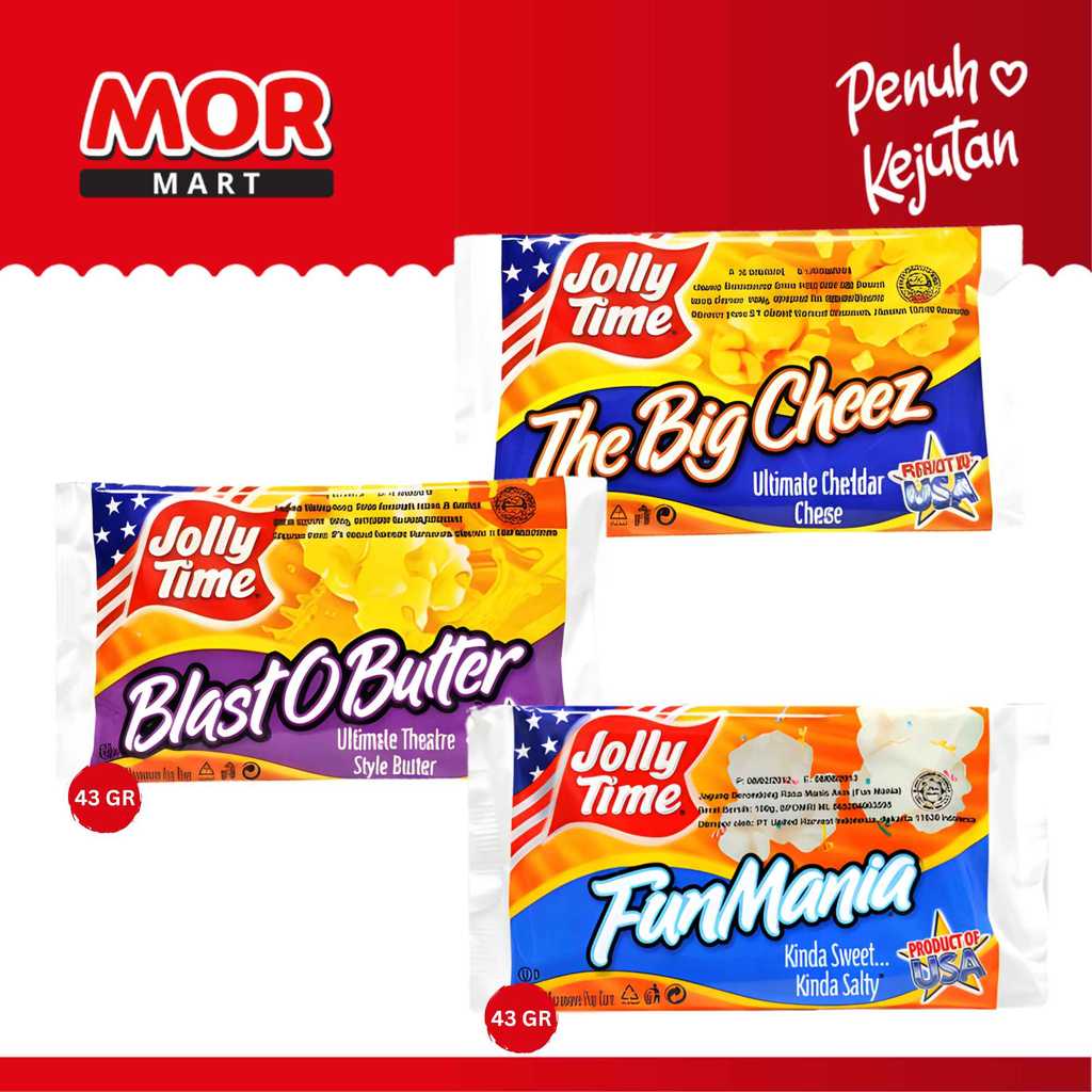 JOLLY TIME Popcorn Small Pack - THE BIG CHEEZ, BLAST O BUTTER, FUN ...