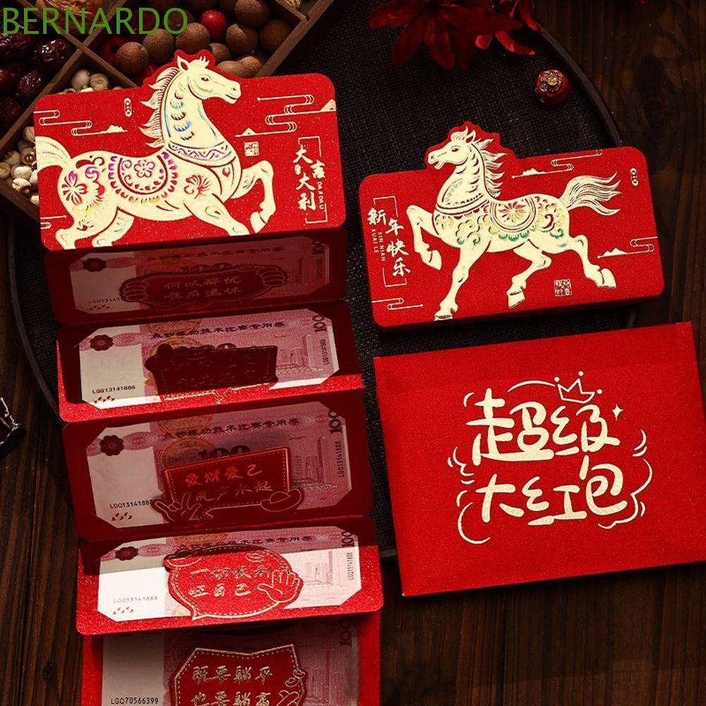 BERNARDO1 Folding Red Envelopes, 6 Cards Paper New Year Money Envelope ...