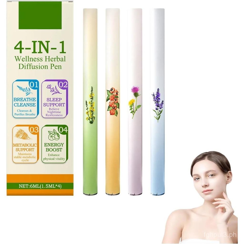Herbal Diffuser Pen,Herbal Diffuser Anxiety Pen,4 Pcs Natural Diffuser Pen Upgraded Purifier ...