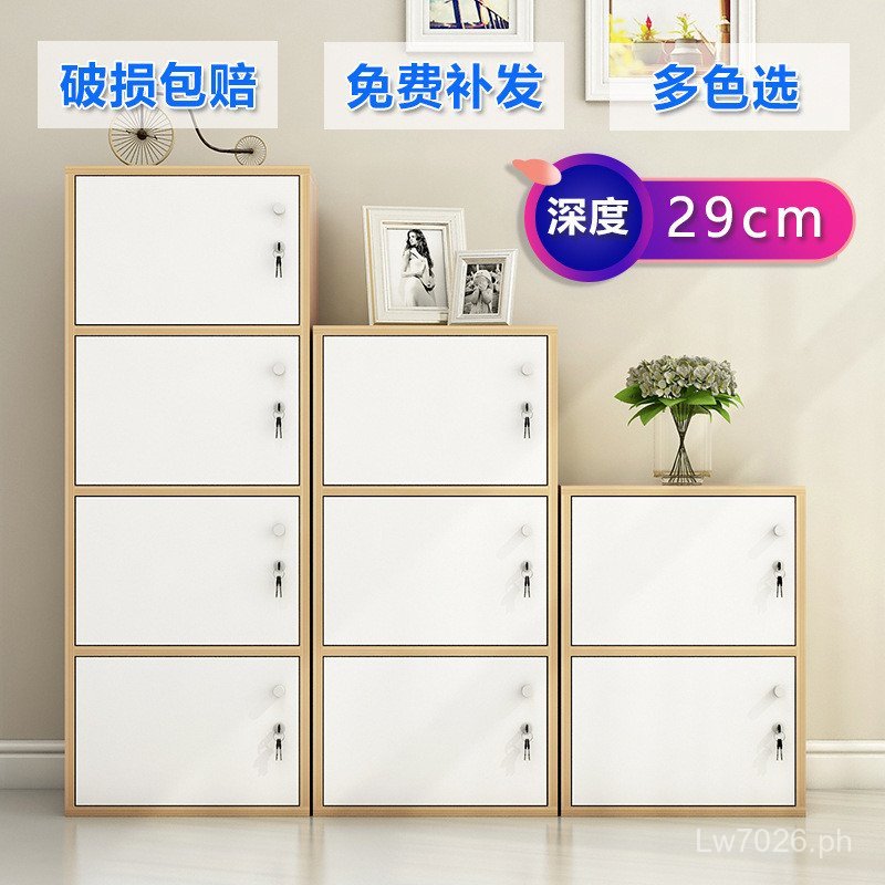 Wall-Mounted Storage Bookshelf with Lock, Bookcase Unit, Bookshelf with ...