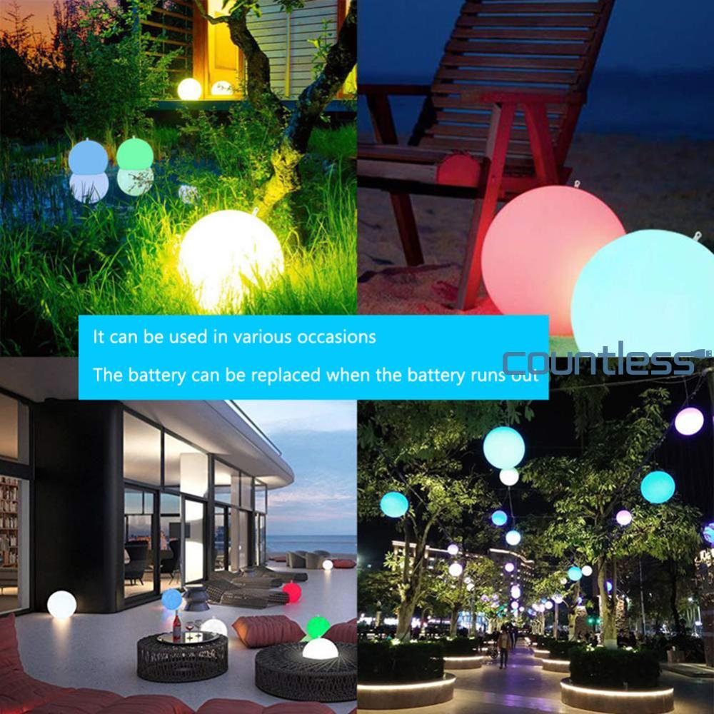 40cm Beach Swimming Pool Play Ball with LED Light 16 Colors Glowing ...