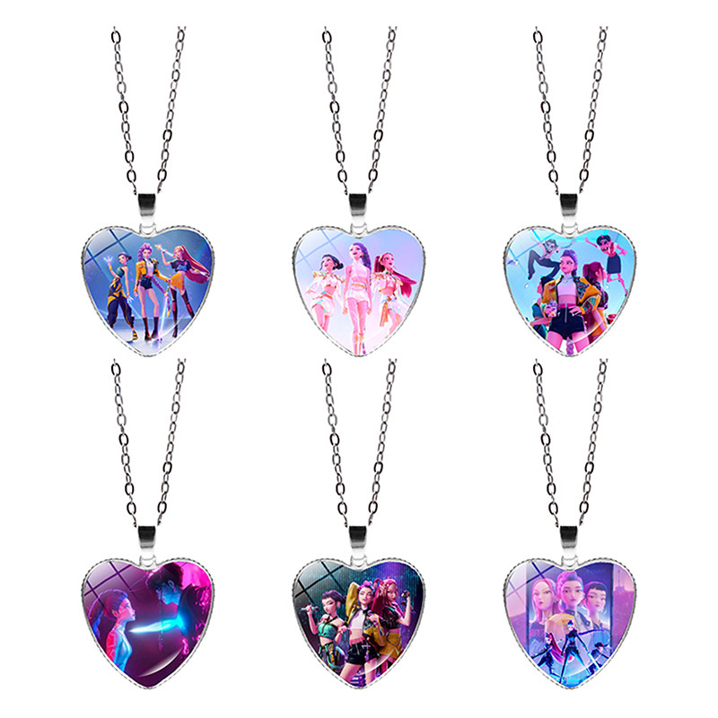 T&B KPop Demon Hunters Heart Necklace - Rumi Zoey Mira Anime Film Alloy ...