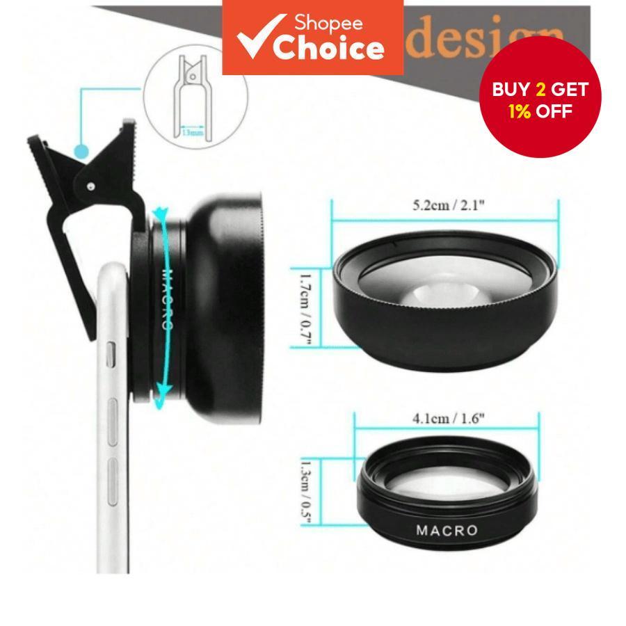 New 2-in-1 Portable Phone Camera External Lens Set: 0.45x & 49UV Ultra ...
