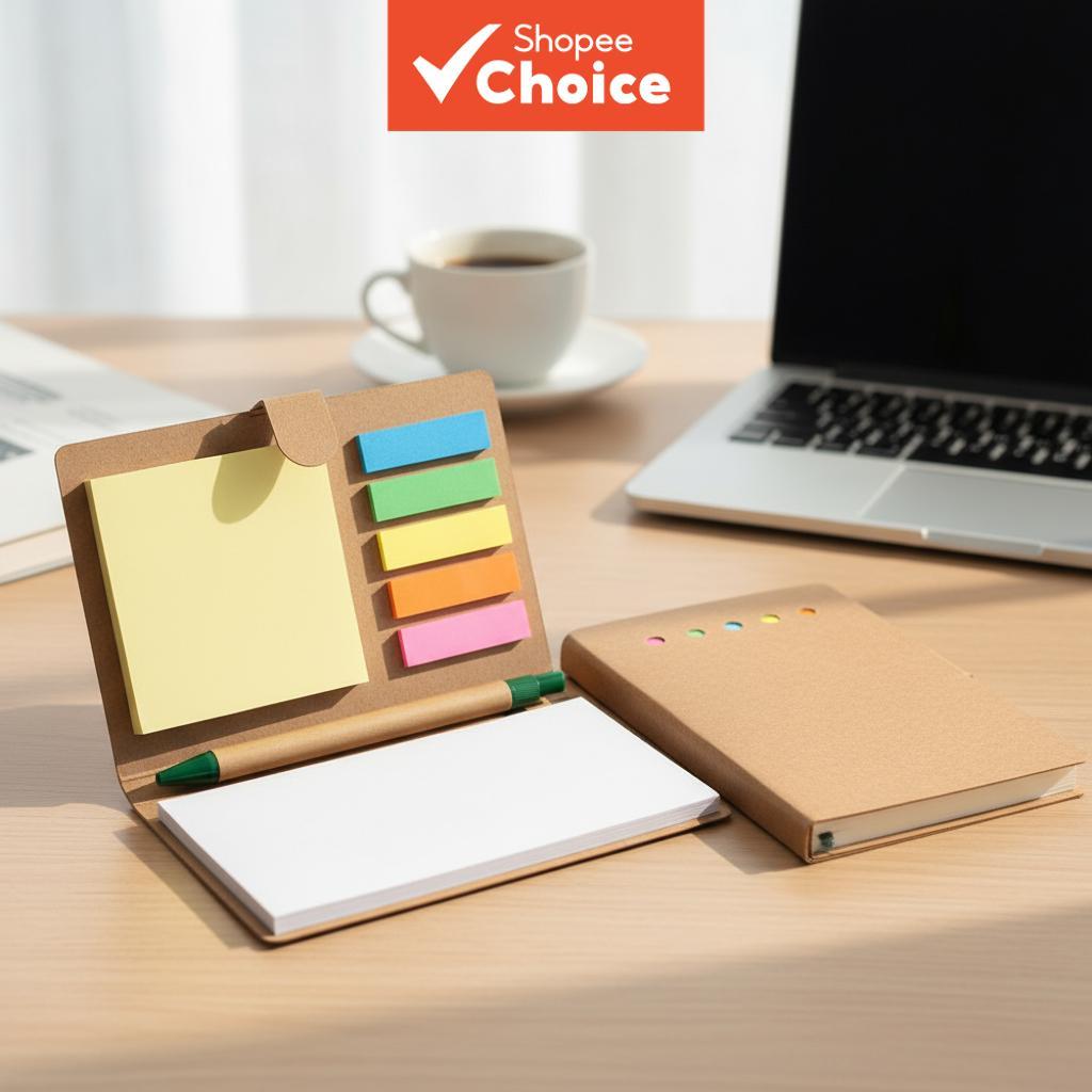 Multi-purpose Sticky Note Flags, Kraft Paper Notebook Set, Custom ...