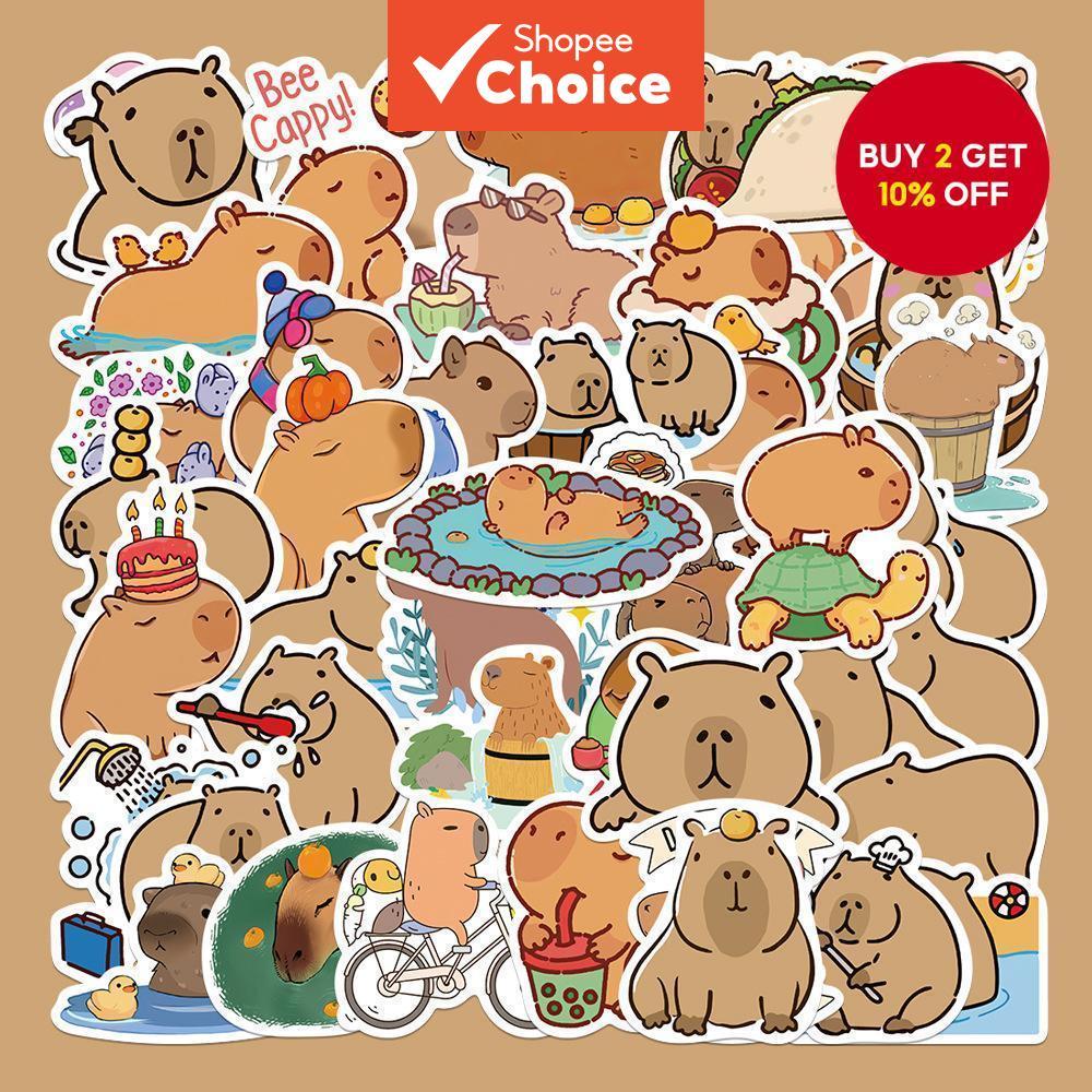 50pcs Cartoon Cute Capybara Series Graffiti Stickers Suitable for ...