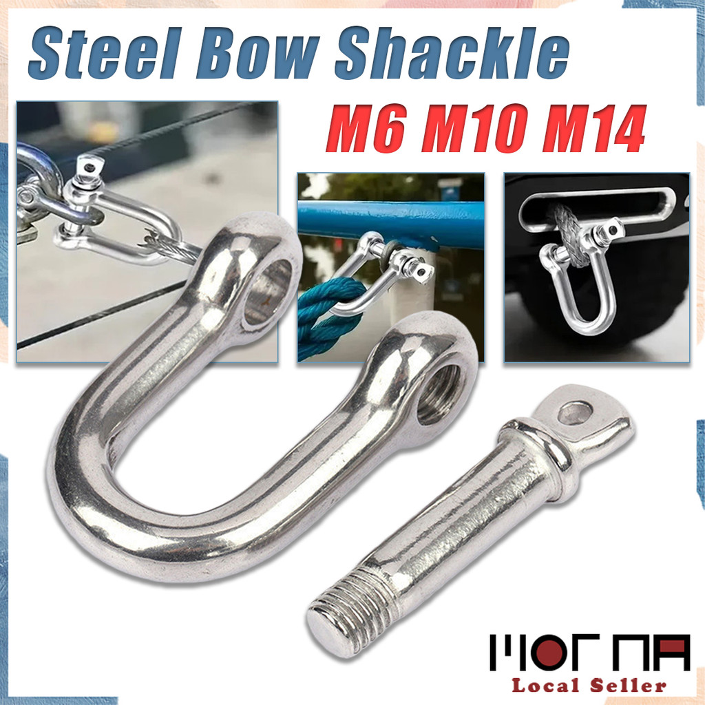 M6 M10 M14 304 Stainless Steel D-Type Shackle With Screw Pin Marine ...